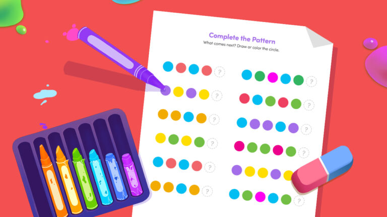 Pattern Recognition Worksheets for Kindergarten | Wonjo Kids