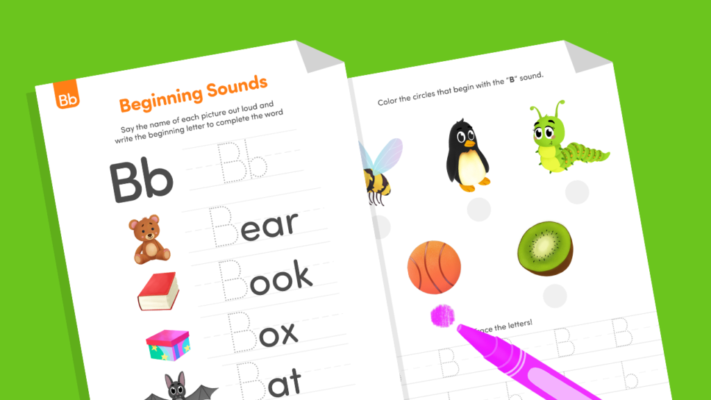 Beginning Sounds Letter B | Preschool Phonics Worksheet