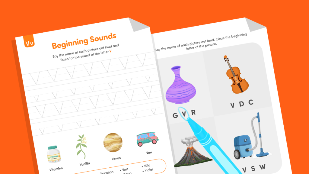 Beginning Sounds Letter V Worksheet | Early Phonics