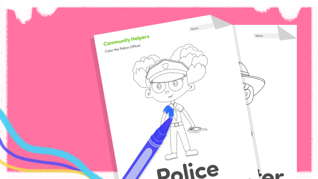 Free Community Helpers Coloring Worksheet for Kids