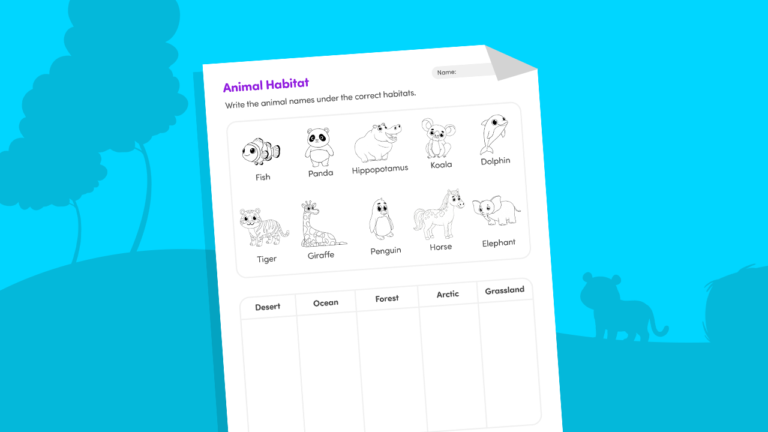 5 Animal Habitats Worksheet | Free Printable for kids