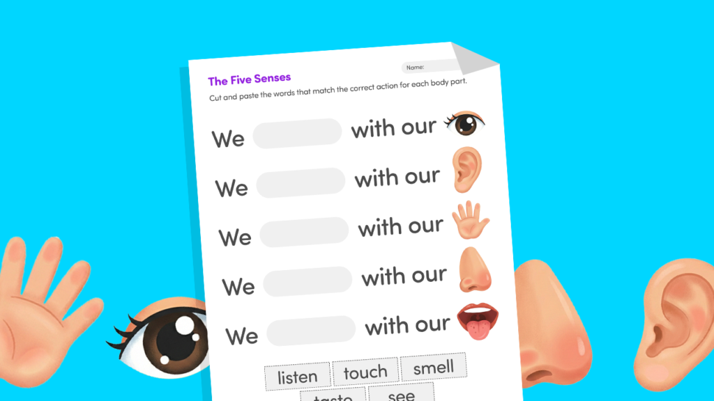 Match the Five Senses | Worksheet for Preschool Kids