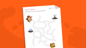 Forest Maze Worksheet for Kids | Find the Treasure Chest