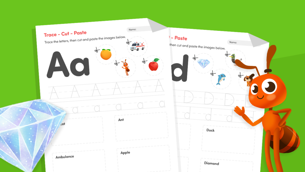 Trace, Cut & Paste Alphabet Worksheet | Free Printable