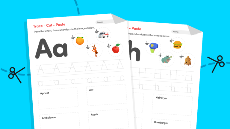 Build a Picture Worksheet | Trace, Cut and Paste | Free Printable