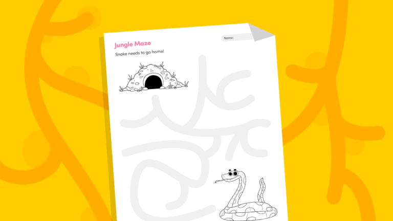 Jungle Animal Maze Worksheet | Free Printable Puzzle for Kids