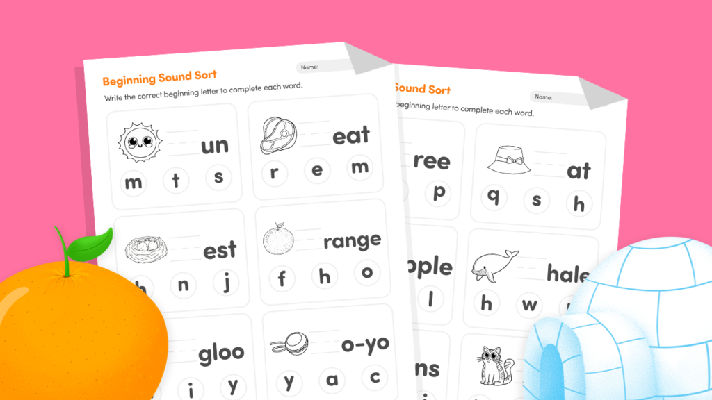 Beginning Sounds Letter E | Early Phonics Worksheet